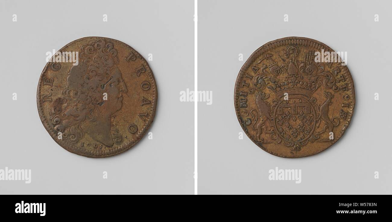 Louis XIV, King of France, counted token charged by order of the States ...