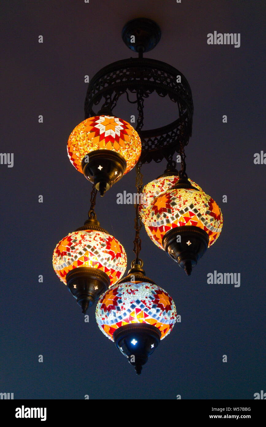arabic style lamp hanging from the ceiling Stock Photo - Alamy