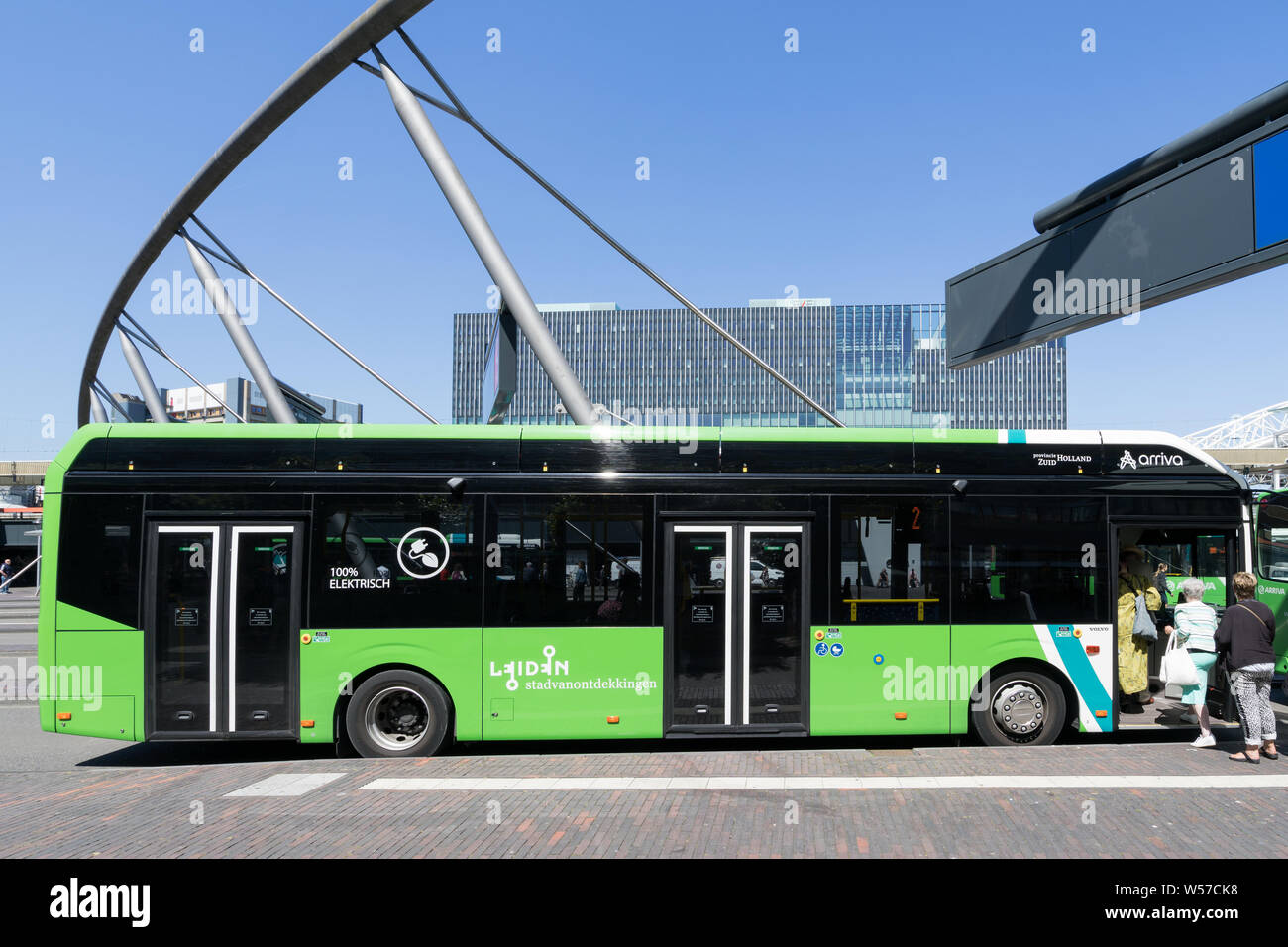 Arriva fully electric Volvo 7900 bus at central bus station in Leiden ...