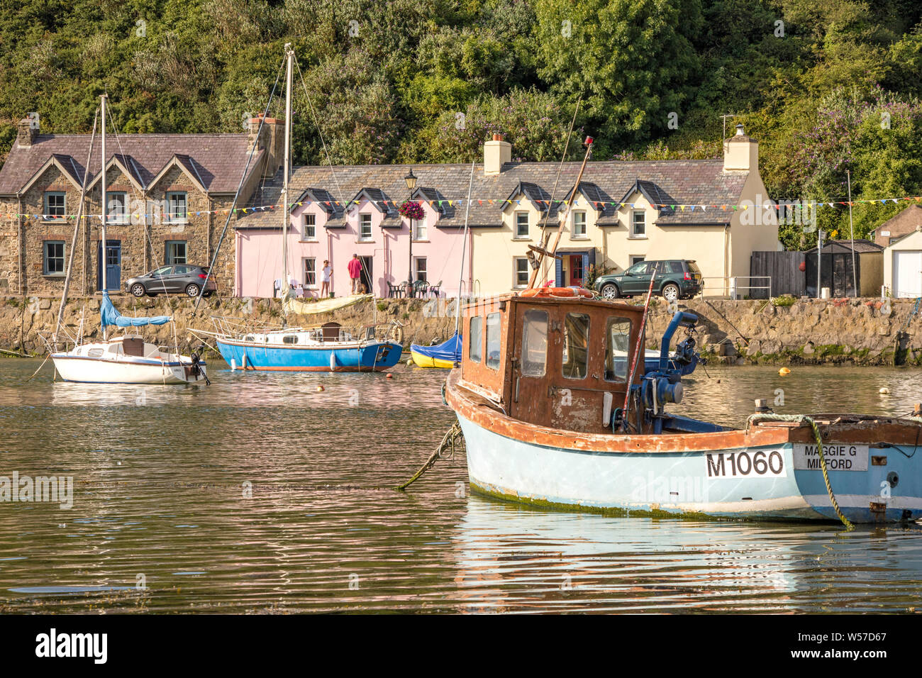 Fishguard harbour (Welsh: Abergwaun, meaning "Mouth of the River Gwaun ...