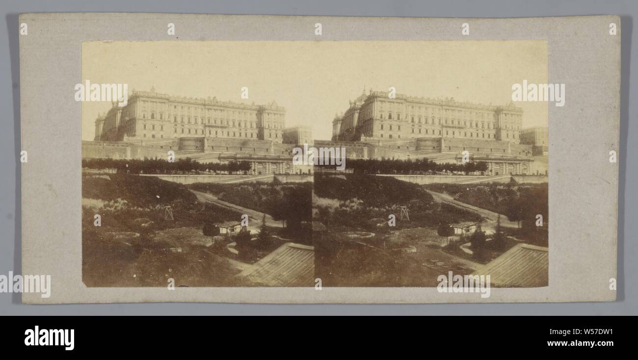 View of the Royal Palace in Madrid, facade (or house or building ...