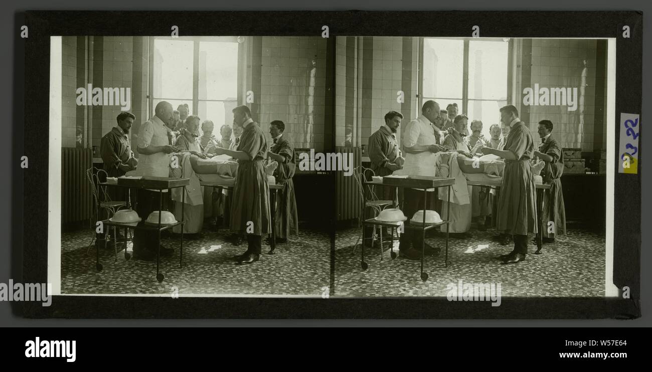 Operating table during operation, physician, doctor, operating room ...