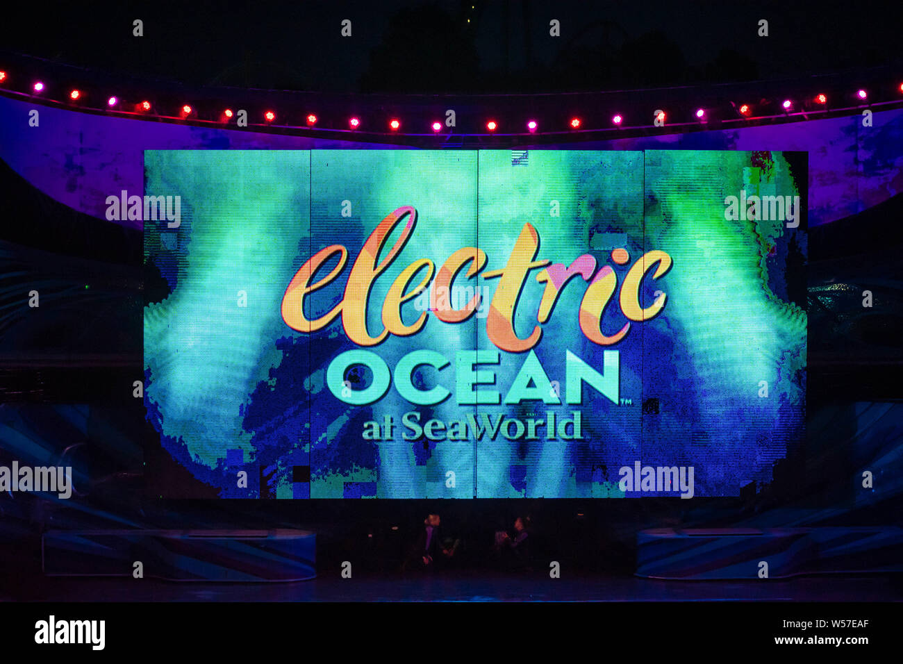 Orlando, Florida July 15, 2019. in Colorful Electric Ocean sign at ...