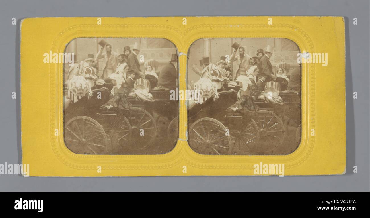 Scene on the street: people in carriages, LB, 1860 - 1870 Stock Photo ...
