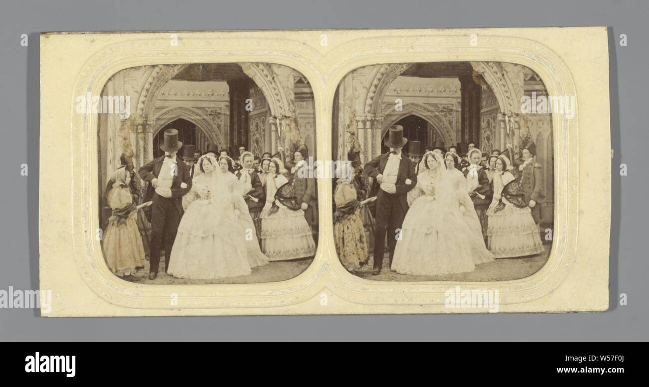 Outdoor Scenery: Wedding Couple Leaves Church, anonymous, 1860 - 1870 ...