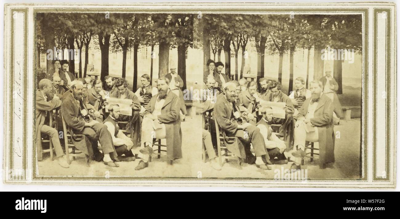 Men in a courtyard of a hospital, hospital, courtyard, Europe, Pierre ...