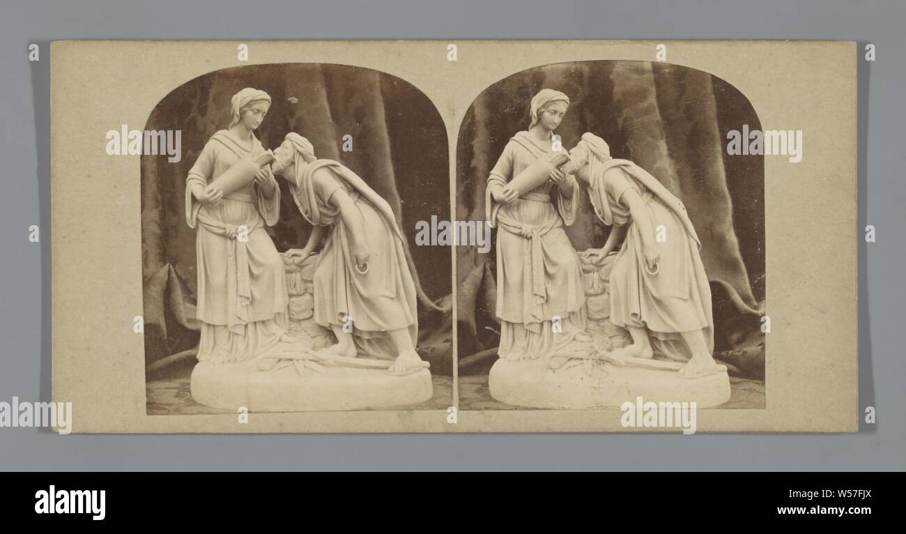 Sculpture of Rebecca and Eliezer at the Rebekah well (title on object ...