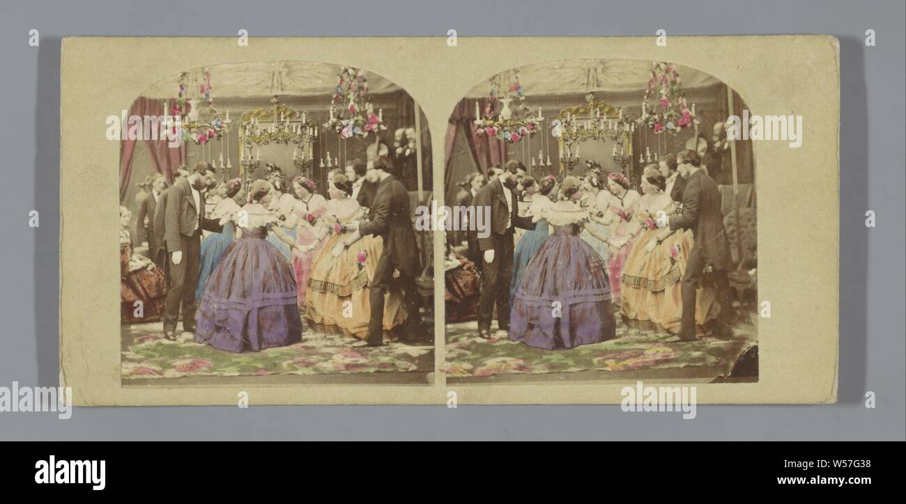Scene in salon: dancing couples, anonymous, 1855 - 1865 Stock Photo - Alamy