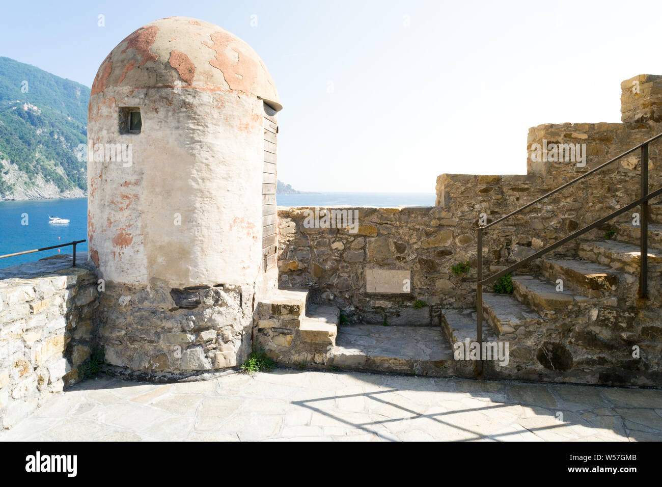 Architectural detail of the Dragonara castle in the nice little coastal ...