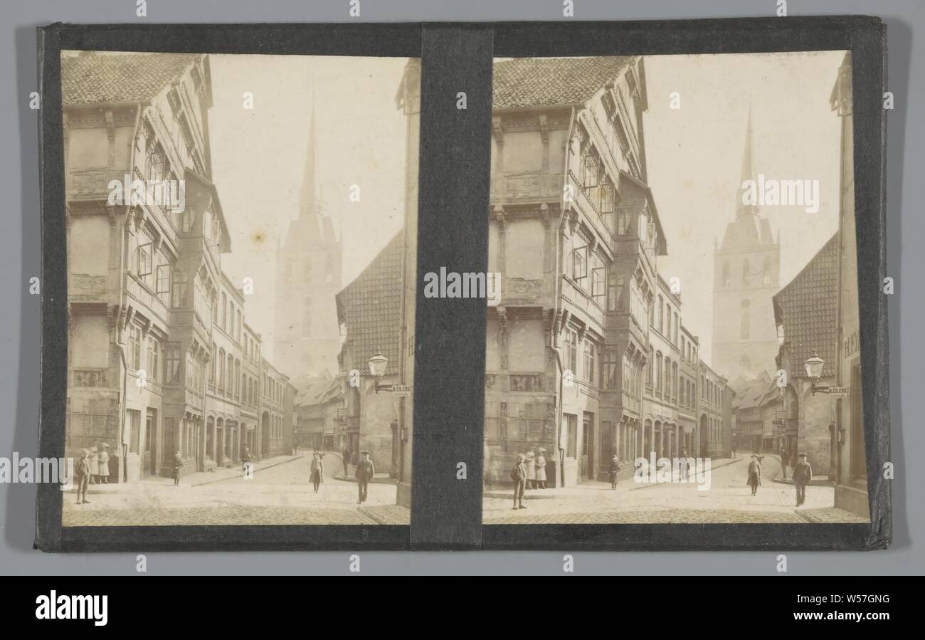 Germany, street scene with church tower, anonymous, 1900 - 1920 Stock ...