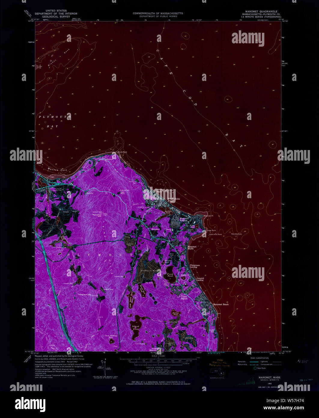 Massachusetts USGS Historical Topo Map MA Manomet 350259 1962 24000 ...