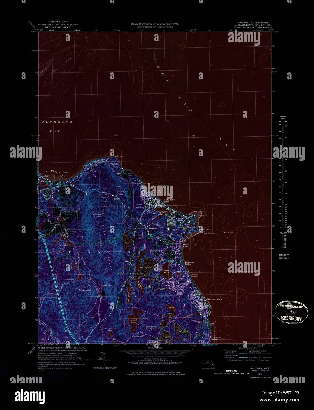 Massachusetts USGS Historical Topo Map MA Manomet 351071 1977 25000 ...