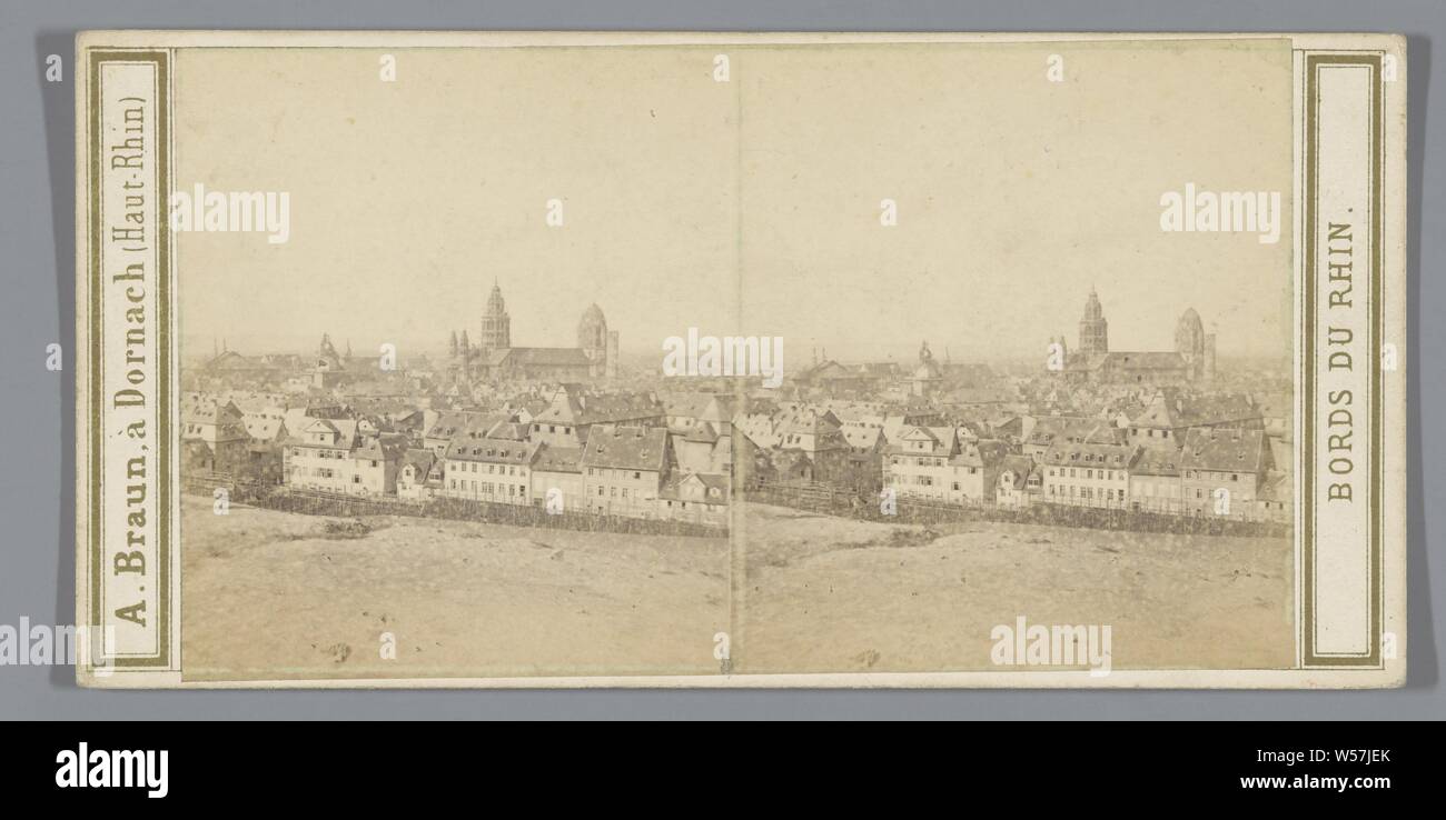 Mayence. Vue prize de la Windmuhle, Mainz, Adolphe Braun, Germany, 1850 ...