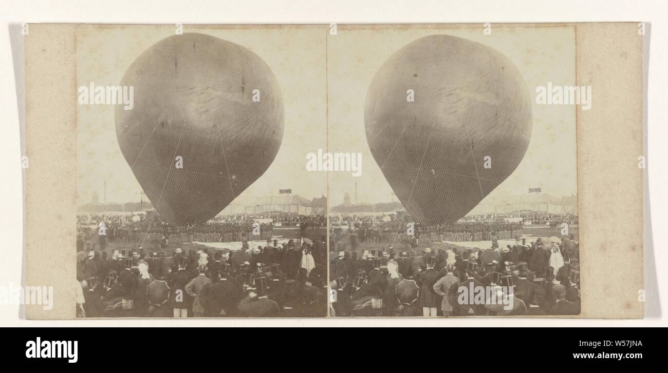 Laying out of Nadar's hot-air balloon on grounds at the Palace of ...