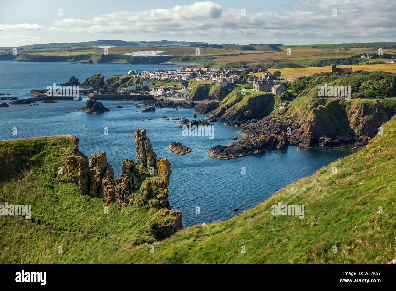 UK Landscapes: Stunning cliffs in vibrant summer colours overlooking St ...