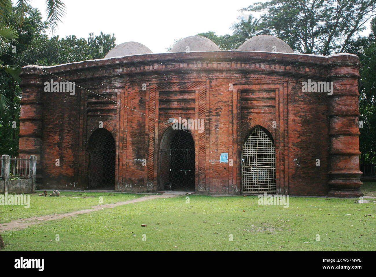The Nine Dome Mosque. It was built in the fifteenth century. Bagerhat ...