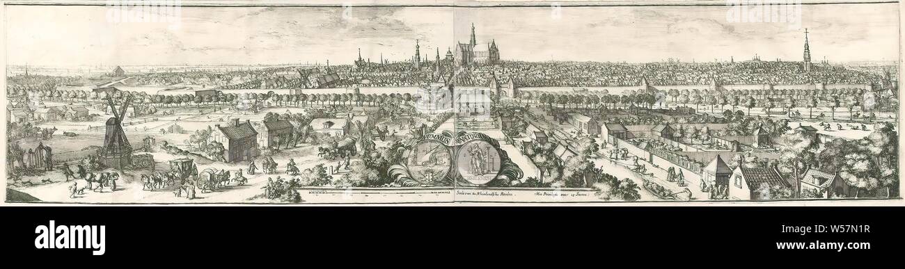 View of Haarlem (profile) Map of Haarlem and views of Haarlem (series ...