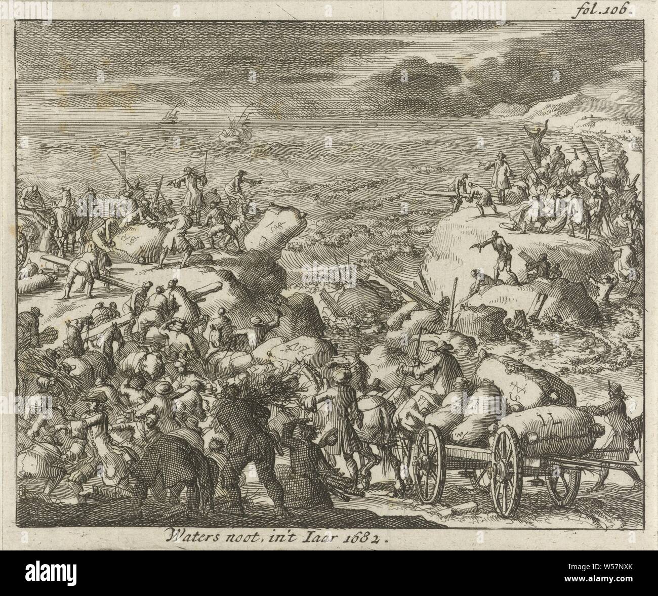 Flood in the year 1682 Flood, in the year 1682 (title on object), Flood ...