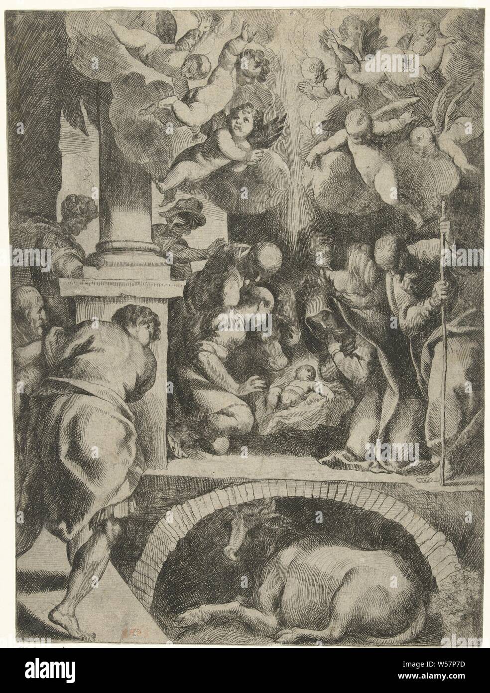 Adoration by the Shepherds, The Adoration of the Christ Child by Mary ...