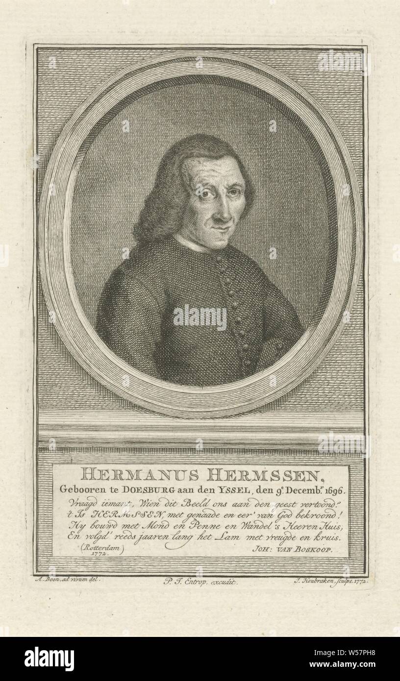 Portrait of Hermanus Hermsen Hermanus Hermssen (title on object), bust ...