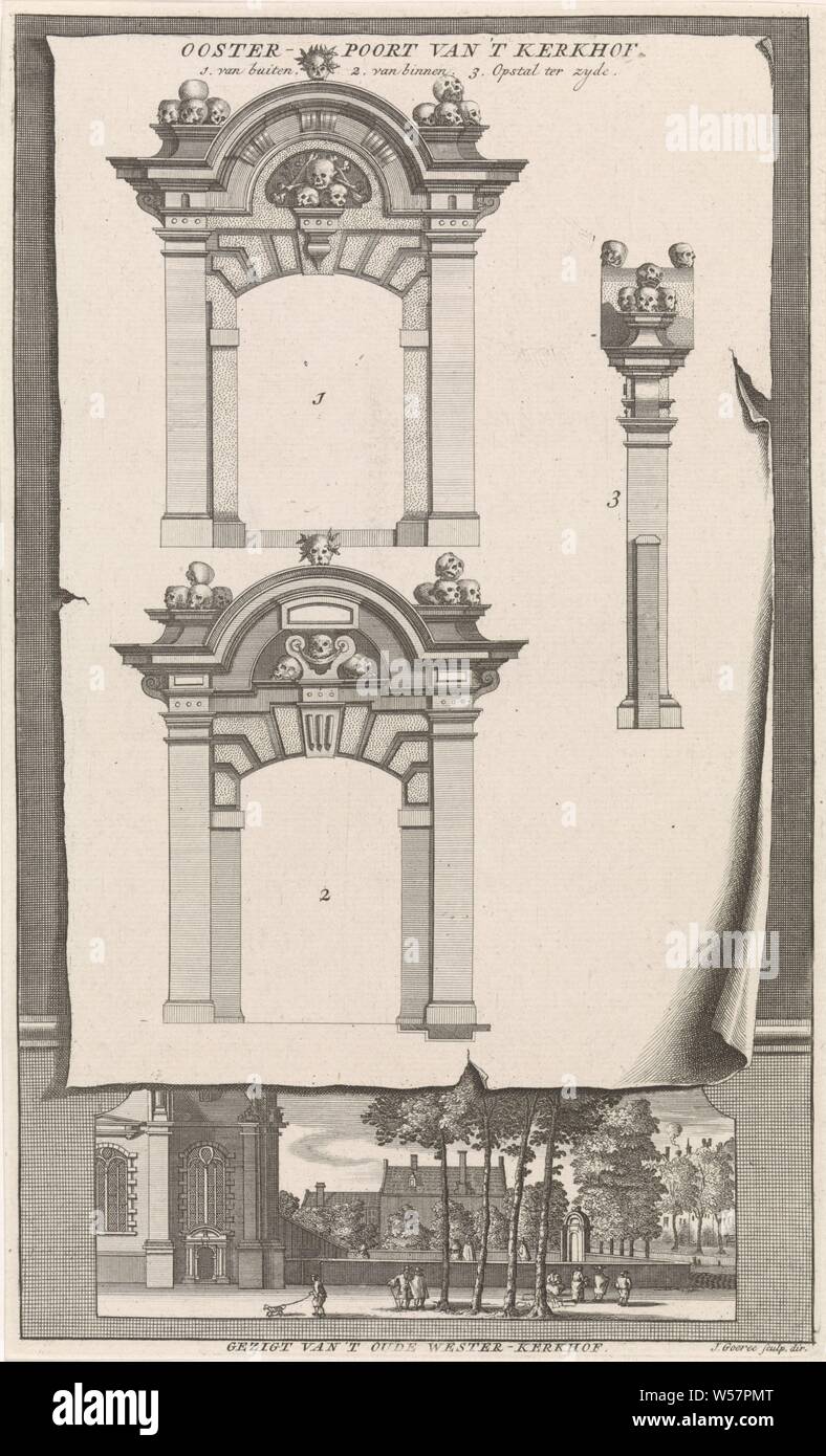Eastern gate of the cemetery of the Amsterdam Westerkerk, The eastern ...