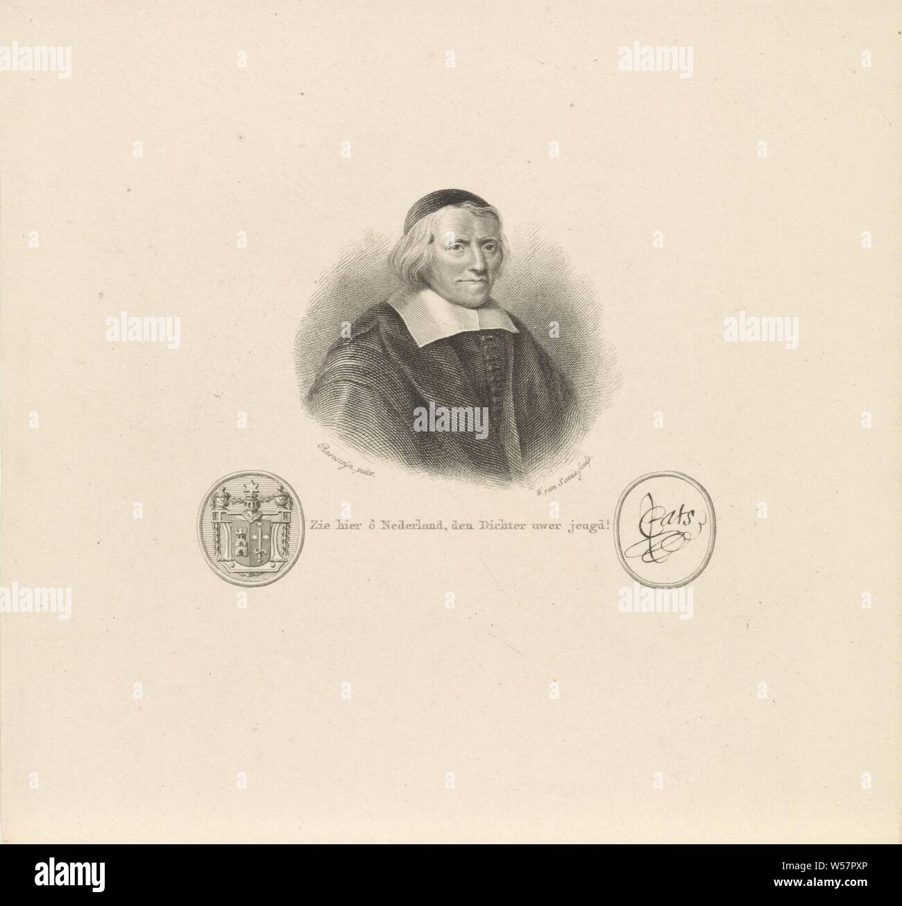 Portrait of poet Jacob Cats, historical person (CATS, JACOB ...