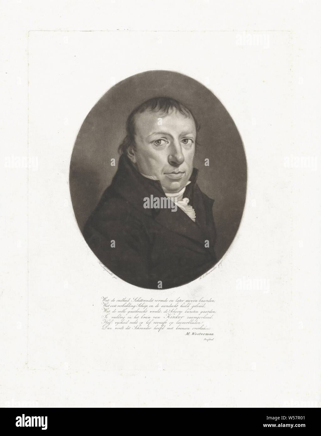 Portrait of Johannes Kinker, Amsterdam literary scholar and philosopher ...