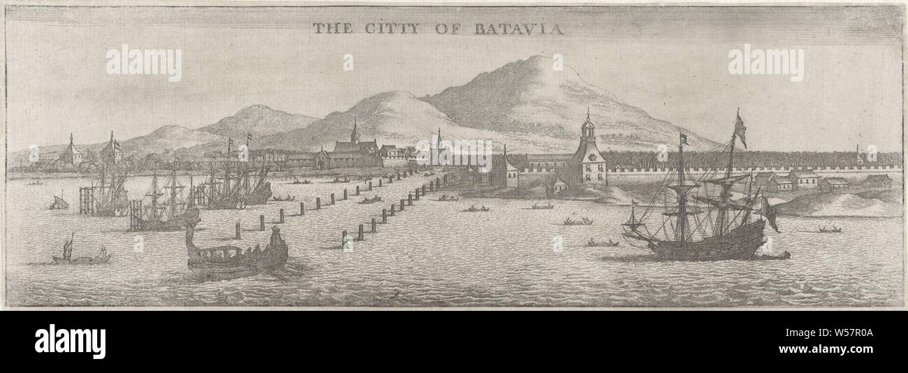 View of Batavia with ships The Citty Of Batavia (title on object) An ...