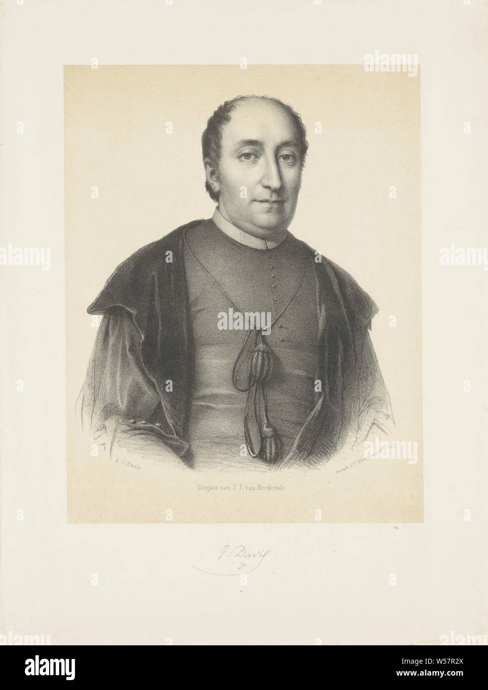 Portrait of Jan Baptist David, The person portrayed is wearing a cloak ...