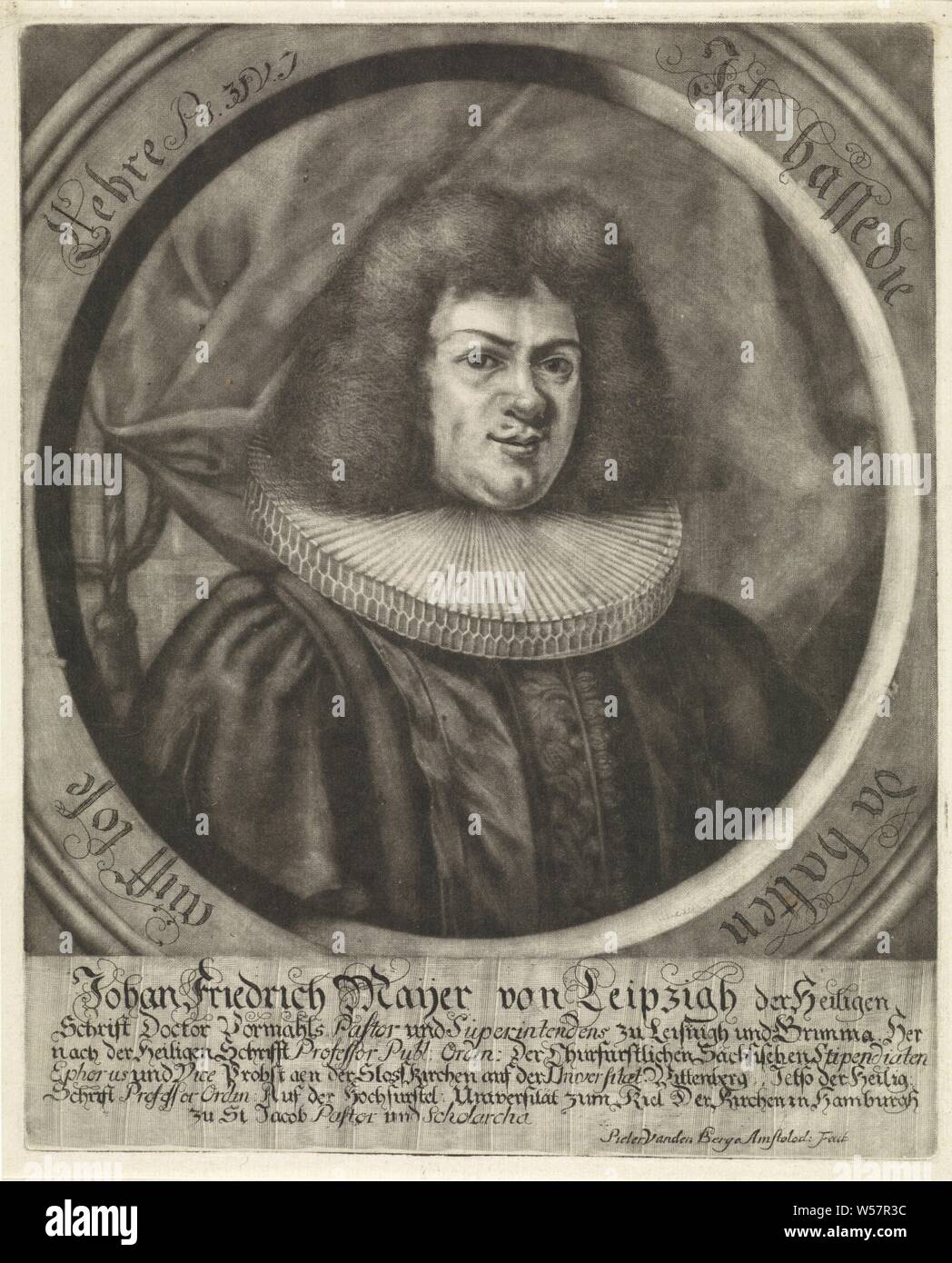 Portrait of Johann Friedrich Mayer, Portrait of the German theologian ...