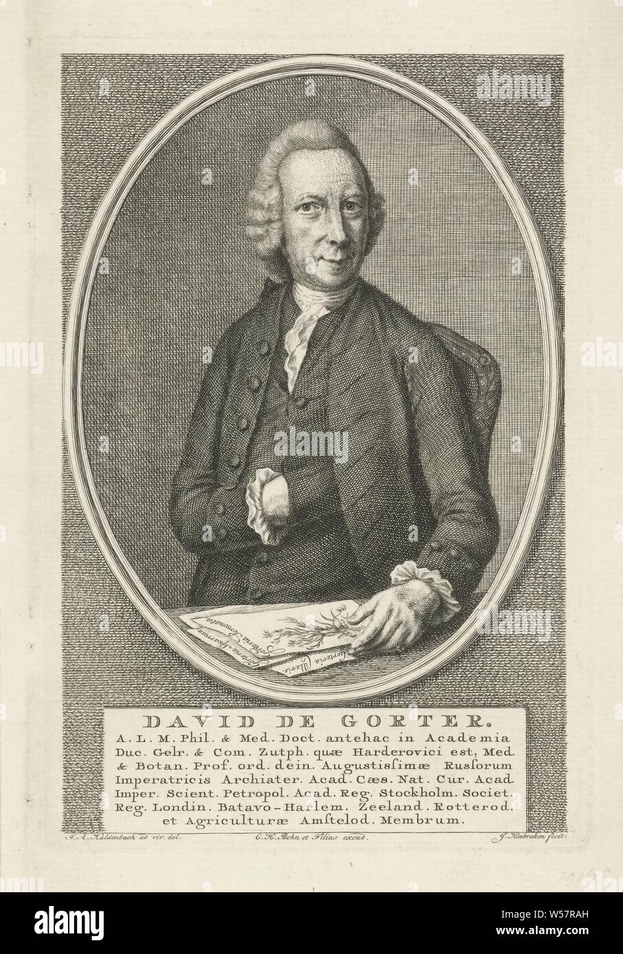 Portrait of David de Gorter, David de Gorter, half-length, sitting at a ...
