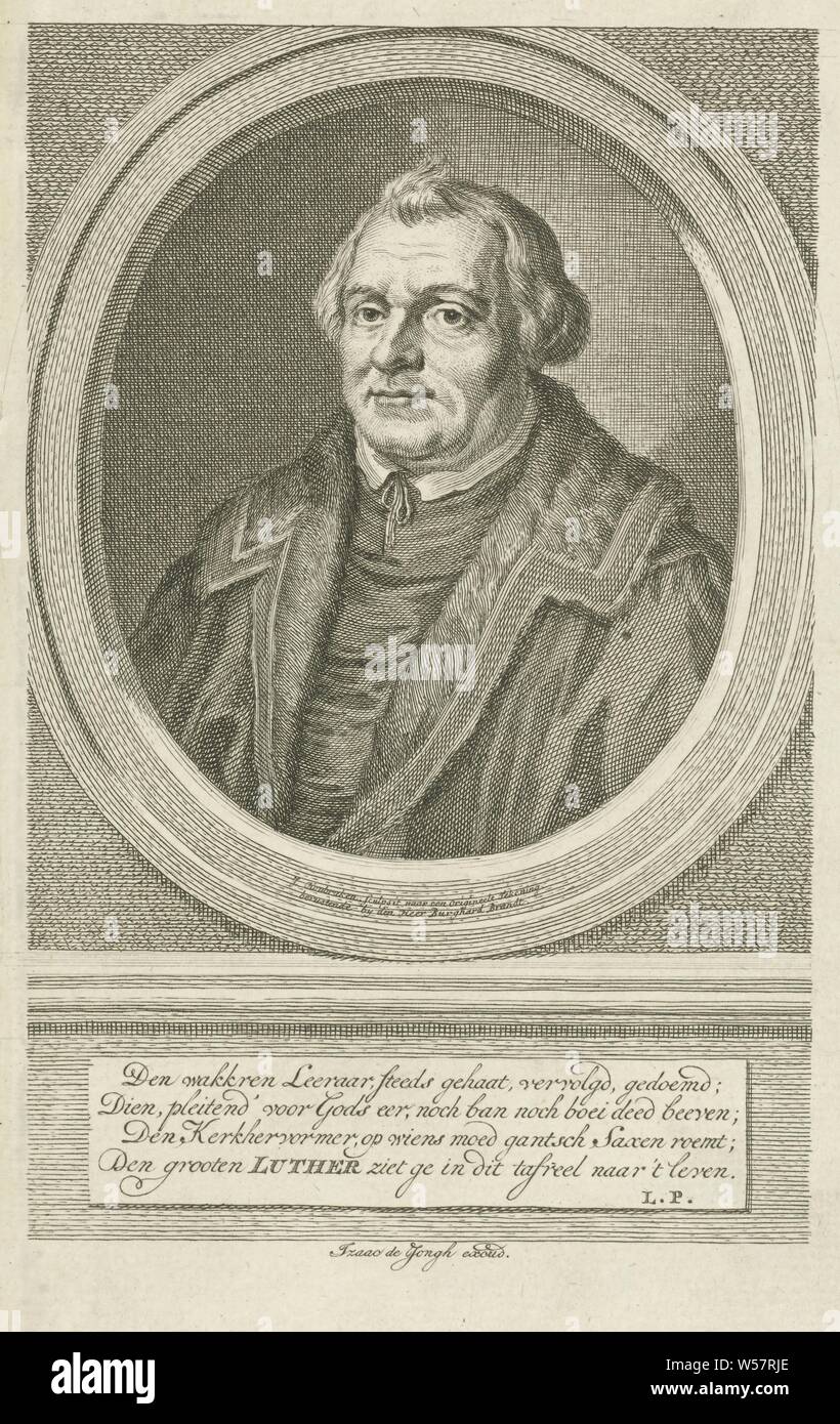 Portrait of Martin Luther, Bust to the left of Martin Luther in an oval ...