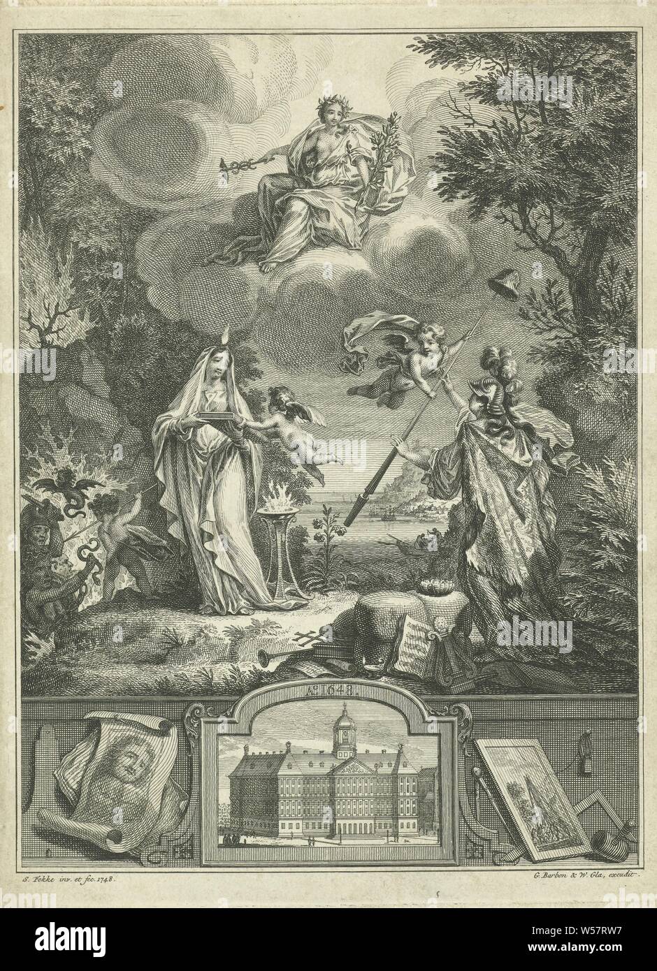 Allegory on the 100th anniversary of Dutch Freedom, 1648-1748, The ...
