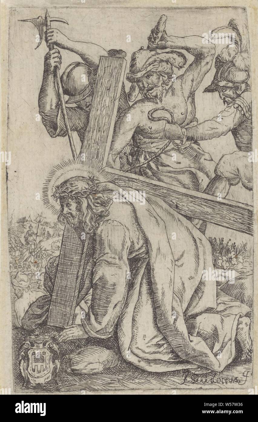 Christ collapses under the weight of the cross, Christ collapses under ...