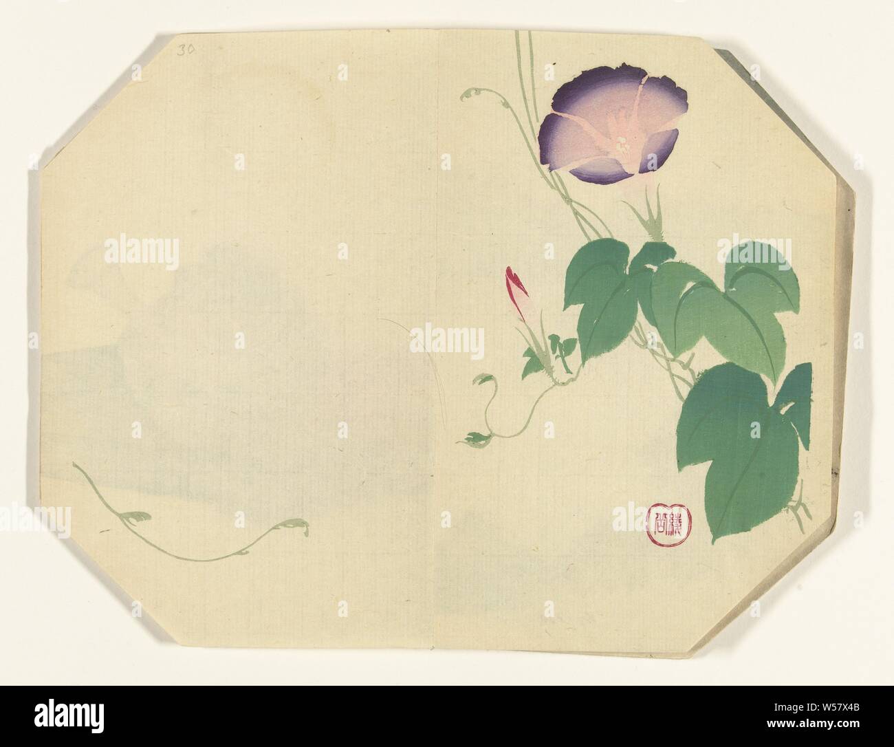 Flowering IDE, Octagonal print in album with 39 prints., Ayaoka Yûshin ...
