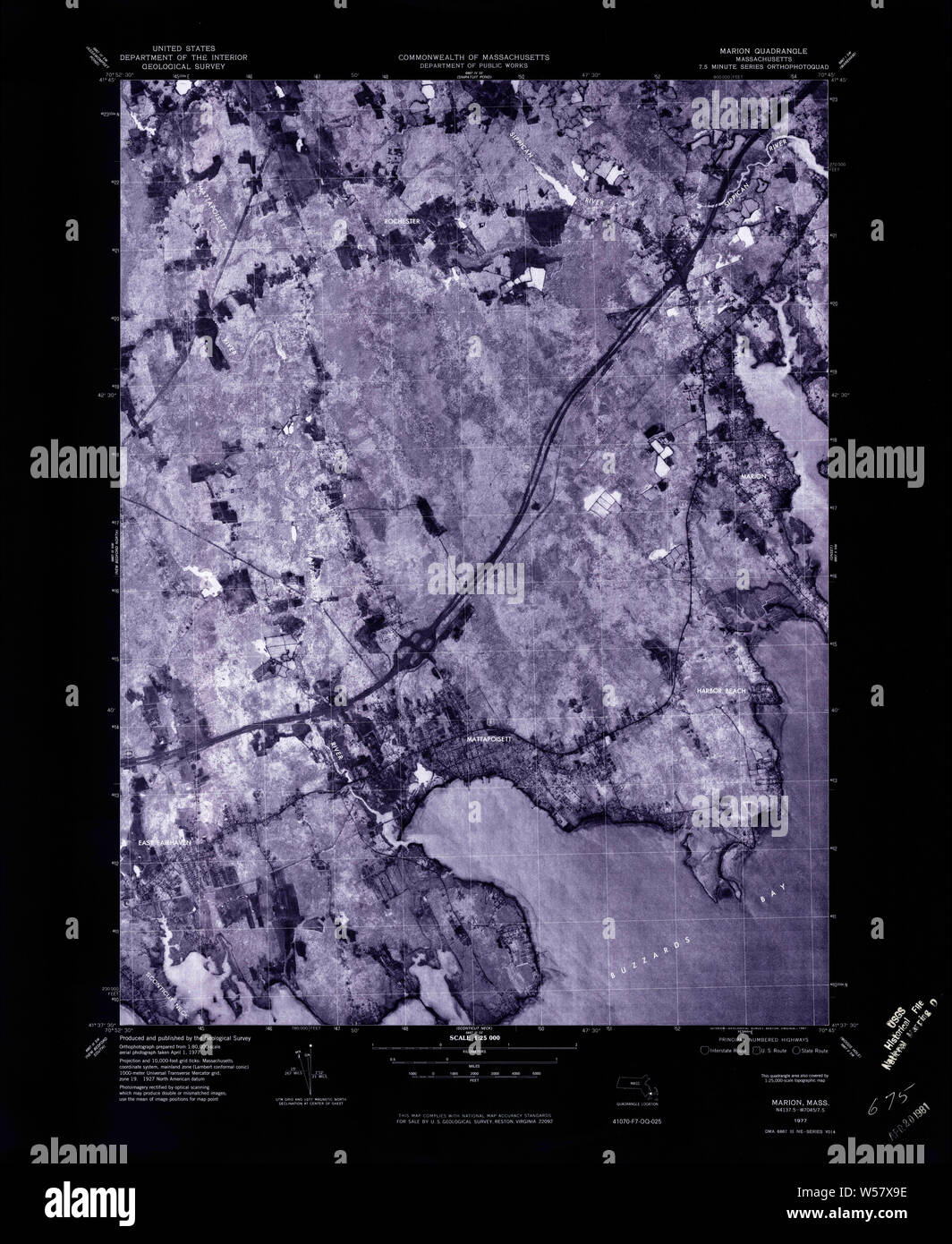 Massachusetts USGS Historical Topo Map MA Marion 351083 1977 25000 ...
