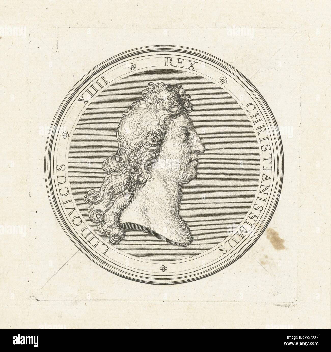 Medal with bust of Louis XIV, Front of a badge with bust and profile of ...