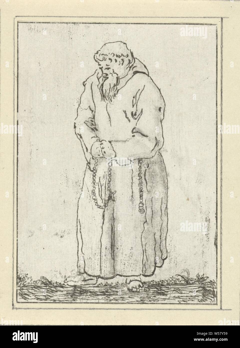 Monk, Standing monk with a rosary in his hand, monk (s), friar (s ...