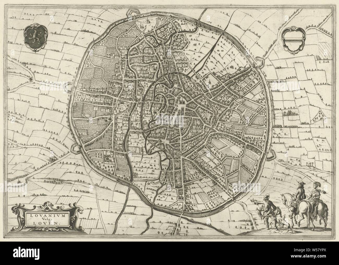 Map of Leuven Lovanivum Vulgo Loven (title on object), maps of cities ...