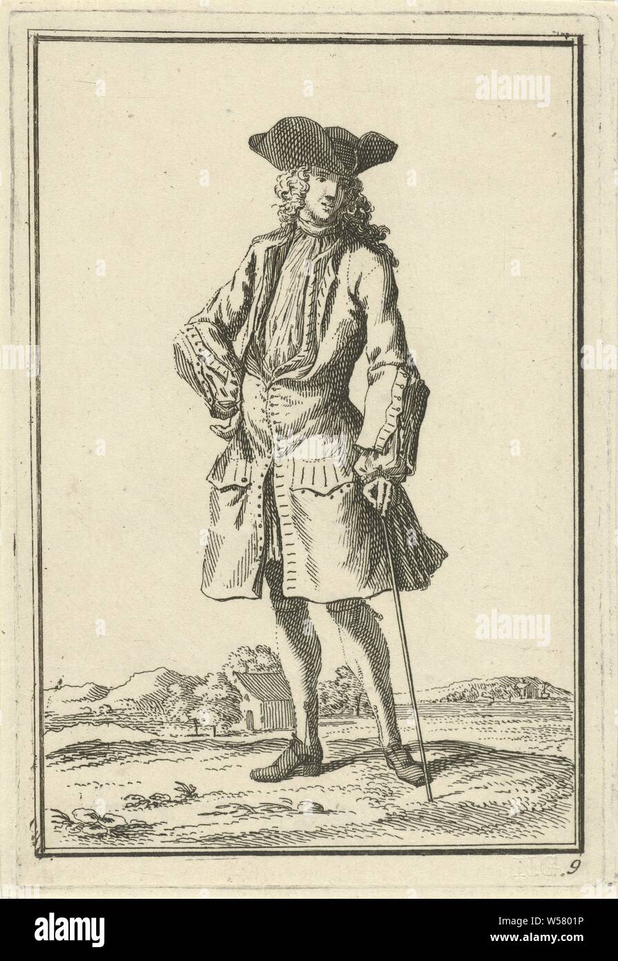 Man with hat and walking stick Dutch costumes (series title), Man in a ...