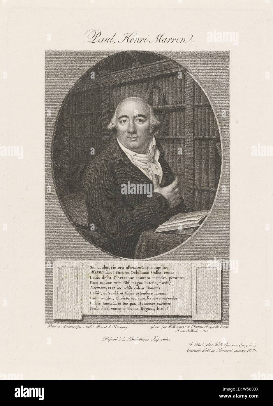 Portrait of Paul Henri Marron, Portrait in half, turned to the right in ...