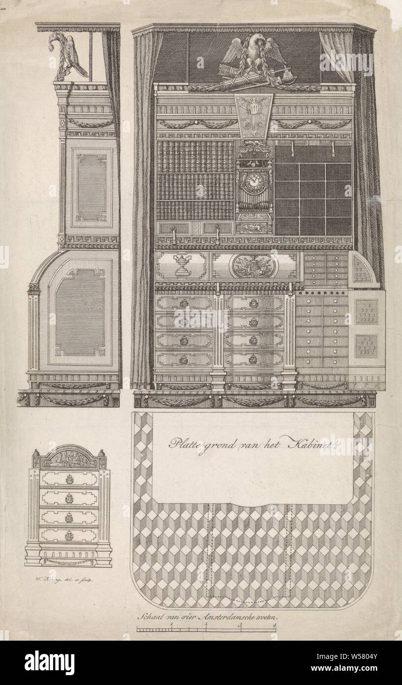 Scale model of a cabinet Flat-ground of the Cabinet (title on object ...