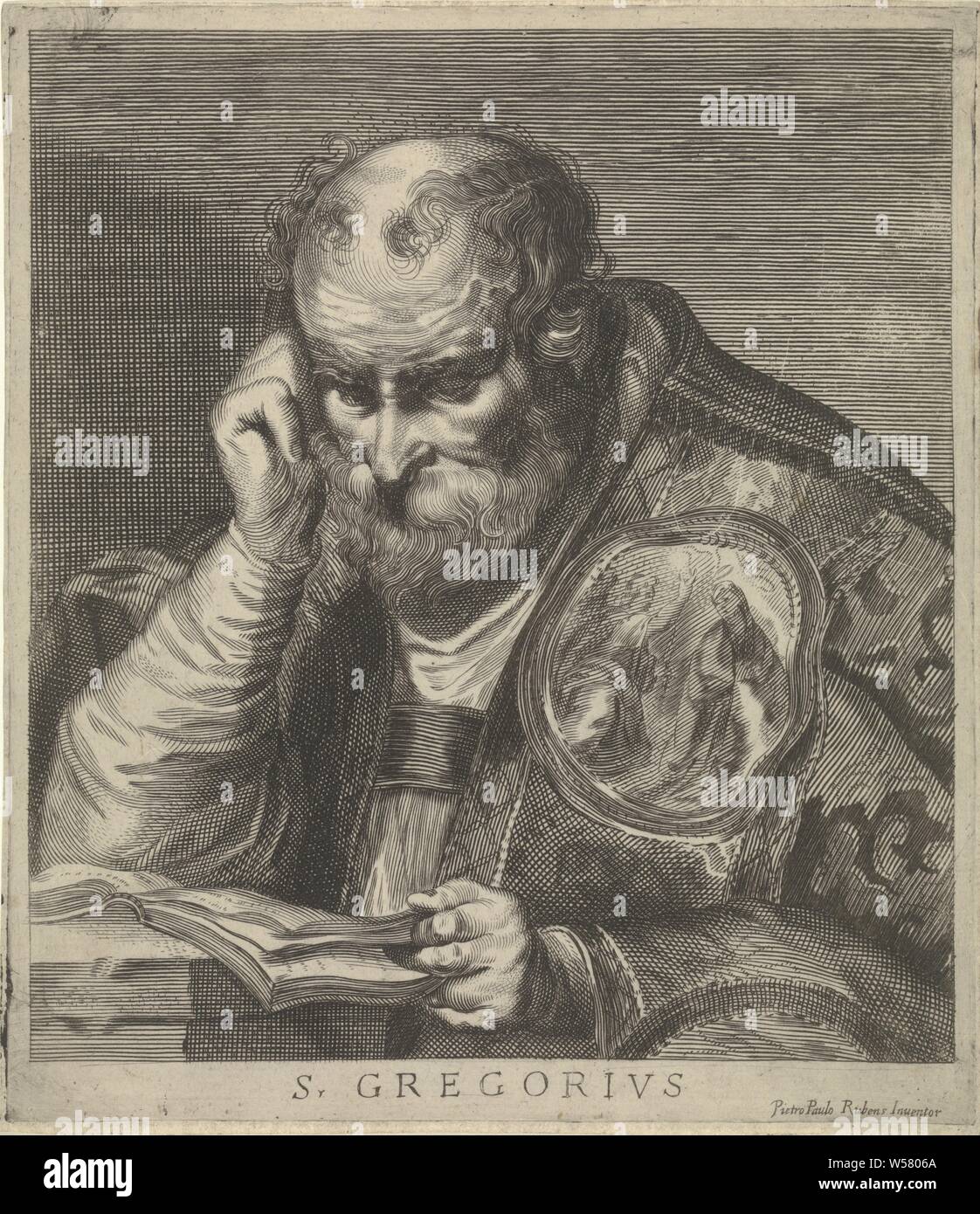 Saint gregory bareheaded reading hi-res stock photography and images ...