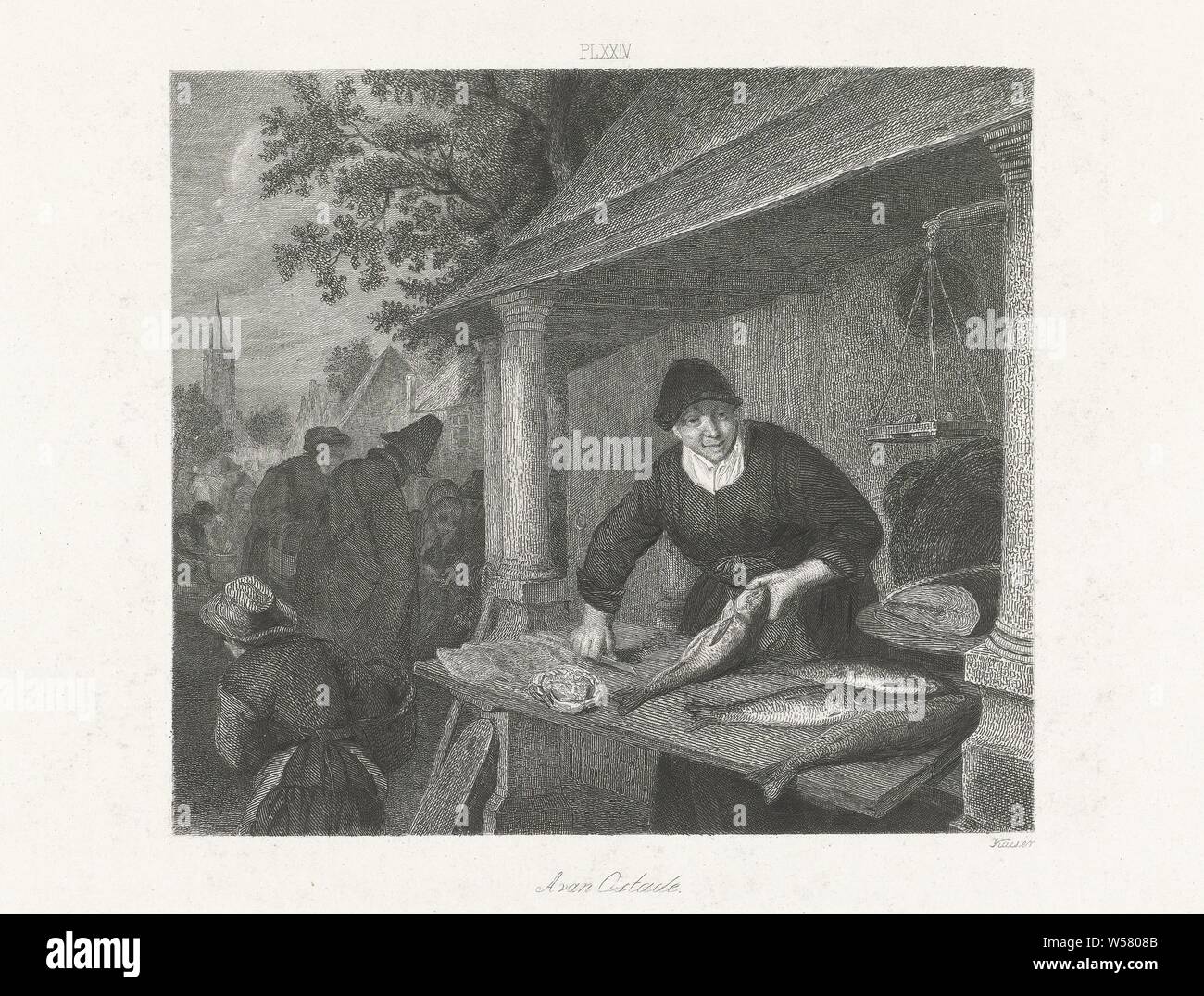 Fishmonger Dutch masters (series title), A fishmonger with a knife and ...