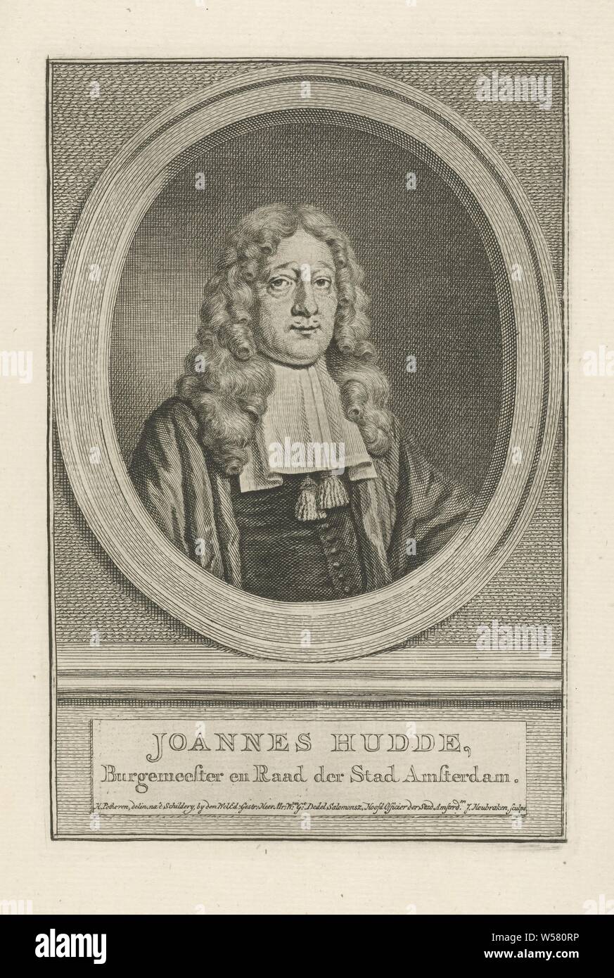 Portrait of Johannes Hudde, Portrait of the Amsterdam Mayor and Council ...