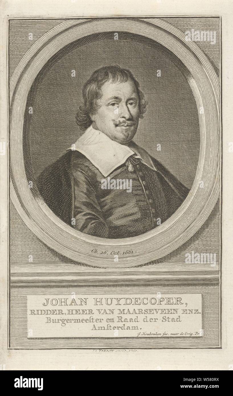Portrait of Joan Huydecoper I Johan Huydecoper (title on object), bust ...