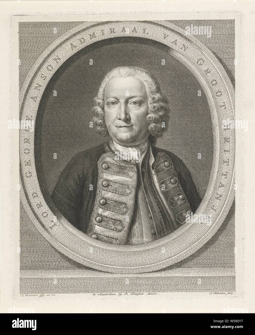 Portrait of George Anson, Portrait of George Anson in an oval with ...