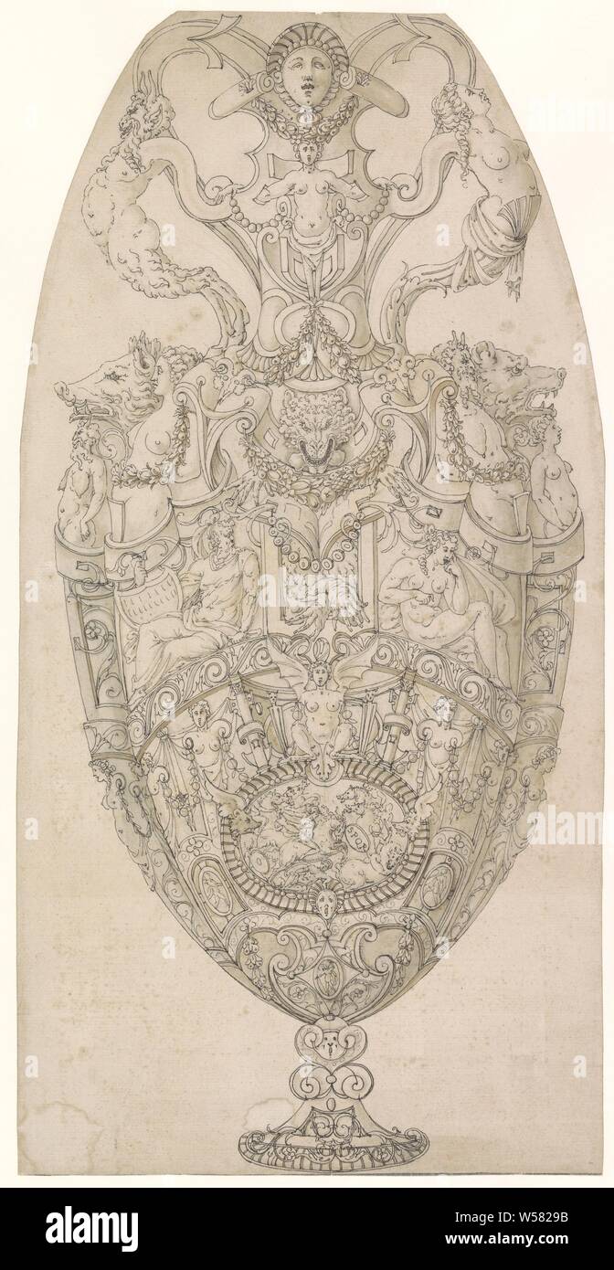 Ornamental jug, handwriting, written text, Amsterdam, Willem I Frederik ...