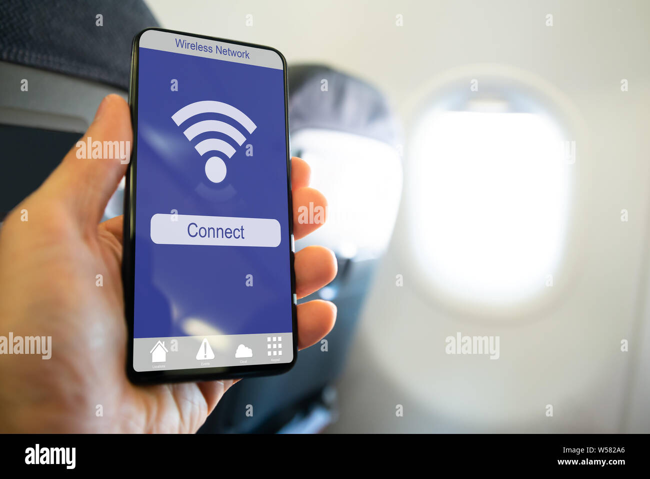 Close-up Of Person's Hand Holding Mobile Phone Showing Wireless ...