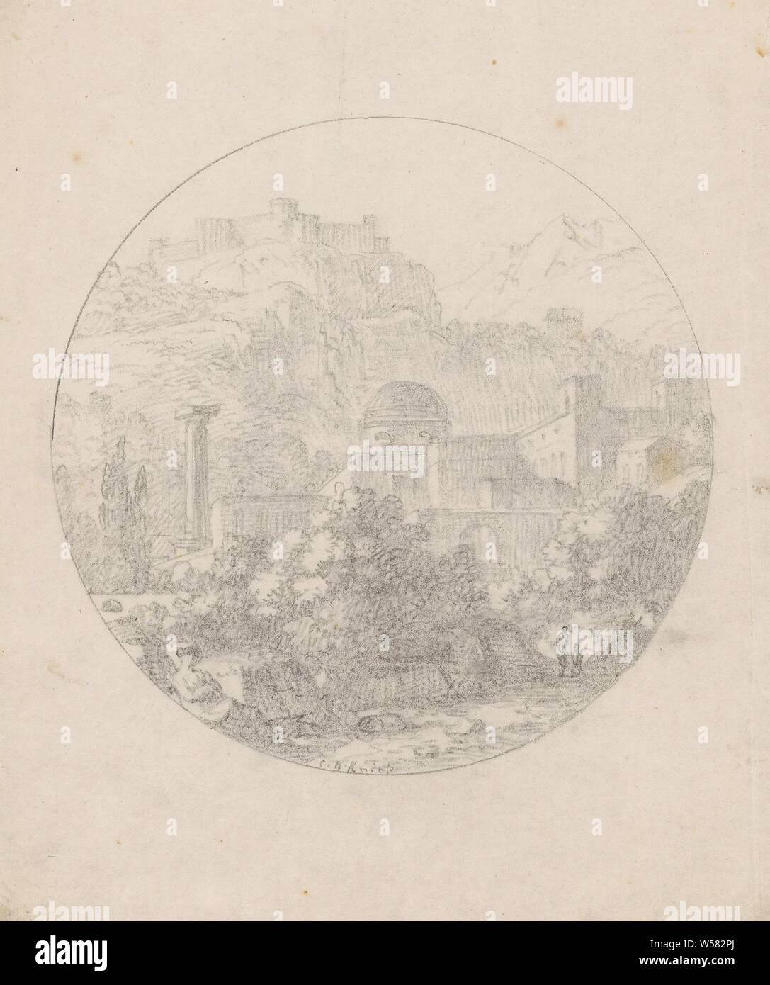 Round mountain landscape with buildings (from portfolio with 26 ...